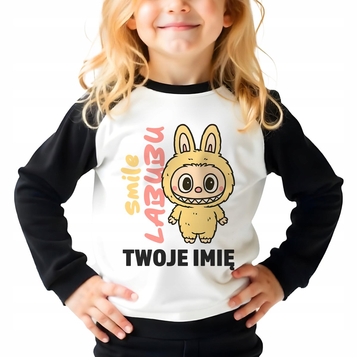 Piżamka Dziecięca Czarna SMILE *IMIĘ* Do Przedszkola Wzory - 110 cm ...