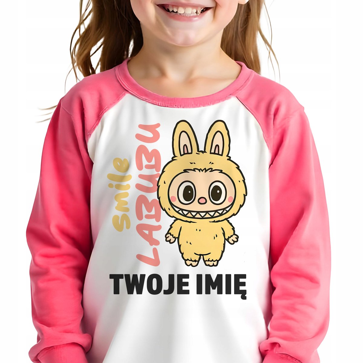 Piżamka Dziecięca Malinowa SMILE *IMIĘ* Do Przedszkola Wz - 116 cm ...