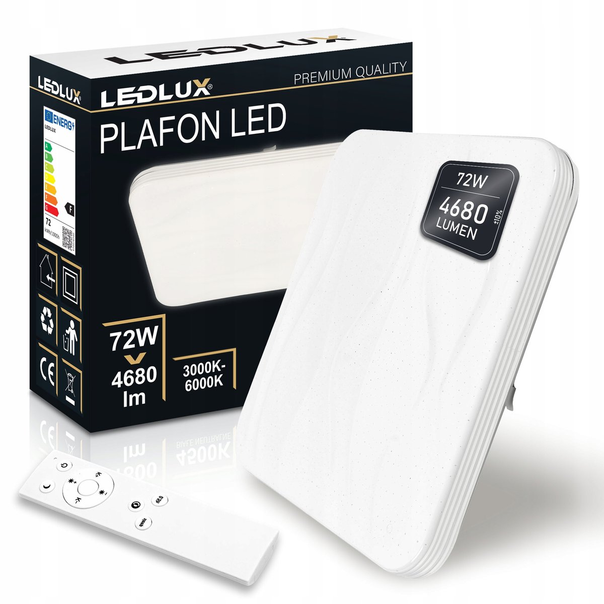 Plafon LED Lampa Sufitowa Natynkowa 72W 4680lm ciepła neutralna Zimna ...