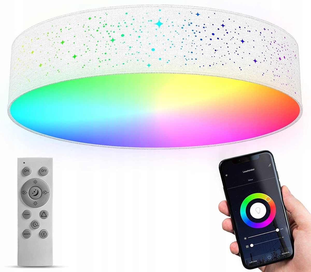 Plafon LED - Rgb - Smart Wifi + Pilot - Salon - Kuchnia - Jadalnia - NS ...