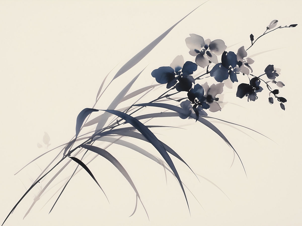 Plakat 100x75cm Orchidea w Sepii - Inna marka | Sklep EMPIK.COM