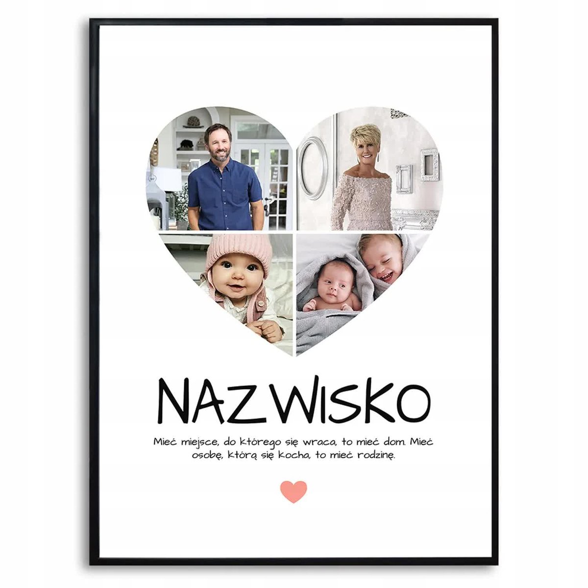 Plakat 120x60cm SERCE dla Zakochanych Kolaż Zdjęcia Twój Tekst FOTO ...
