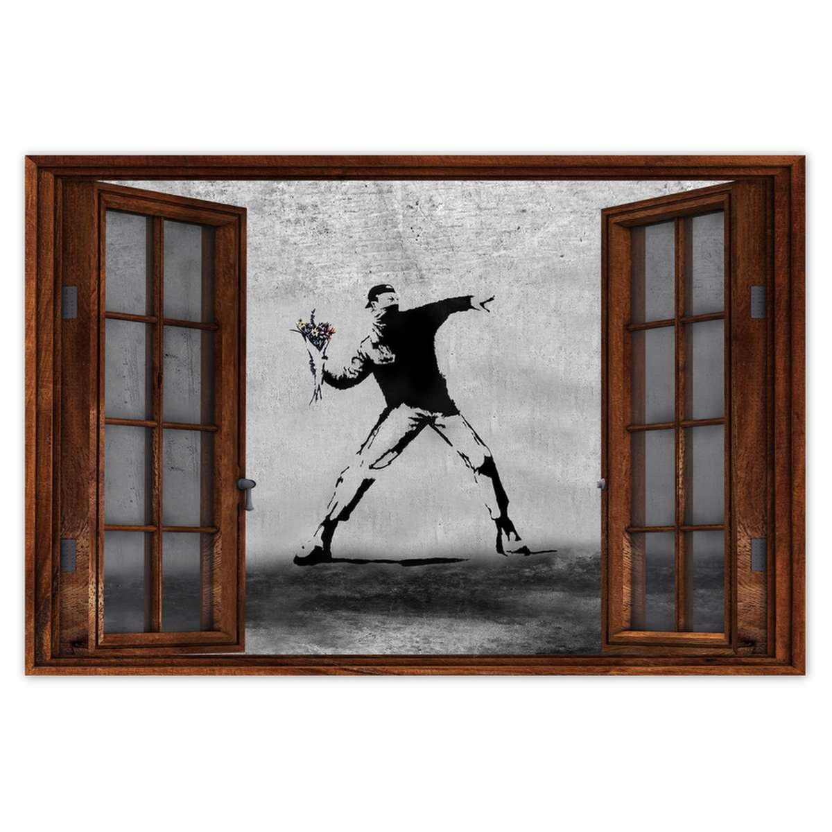 Plakat 120x80 Banksy Miotacz kwiatów - ZeSmakiem | Sklep EMPIK.COM
