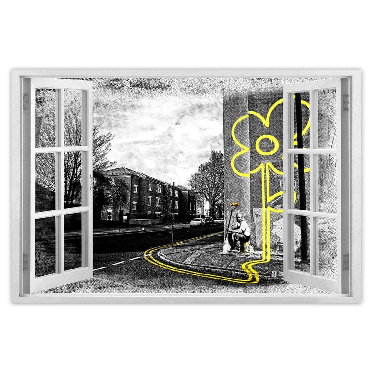 Plakat 120x80 Banksy Żółty kwiatek - ZeSmakiem | Sklep EMPIK.COM