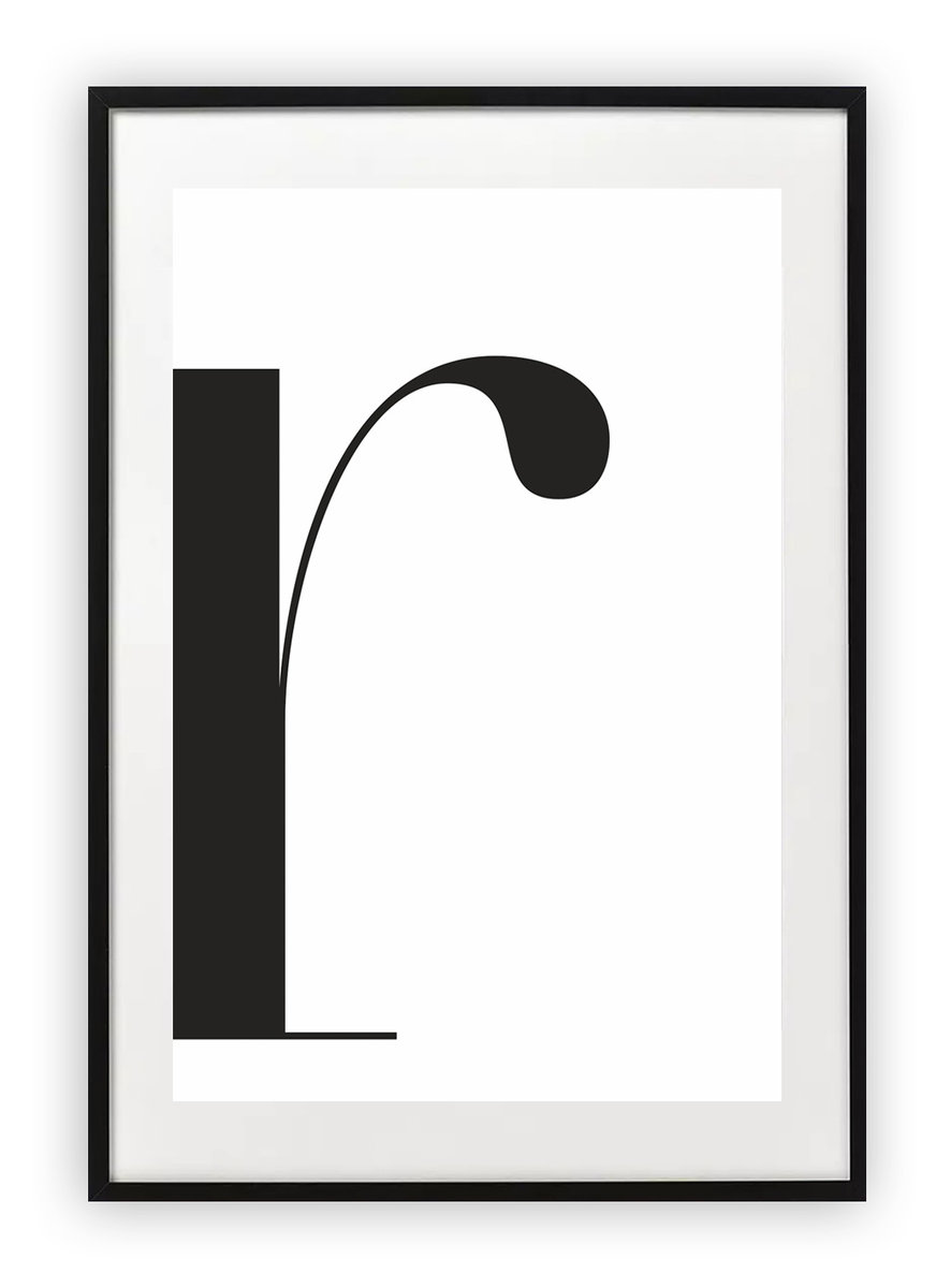 Plakat 13x18 cm Litera R typografia WZORY - Printonia | Sklep EMPIK.COM