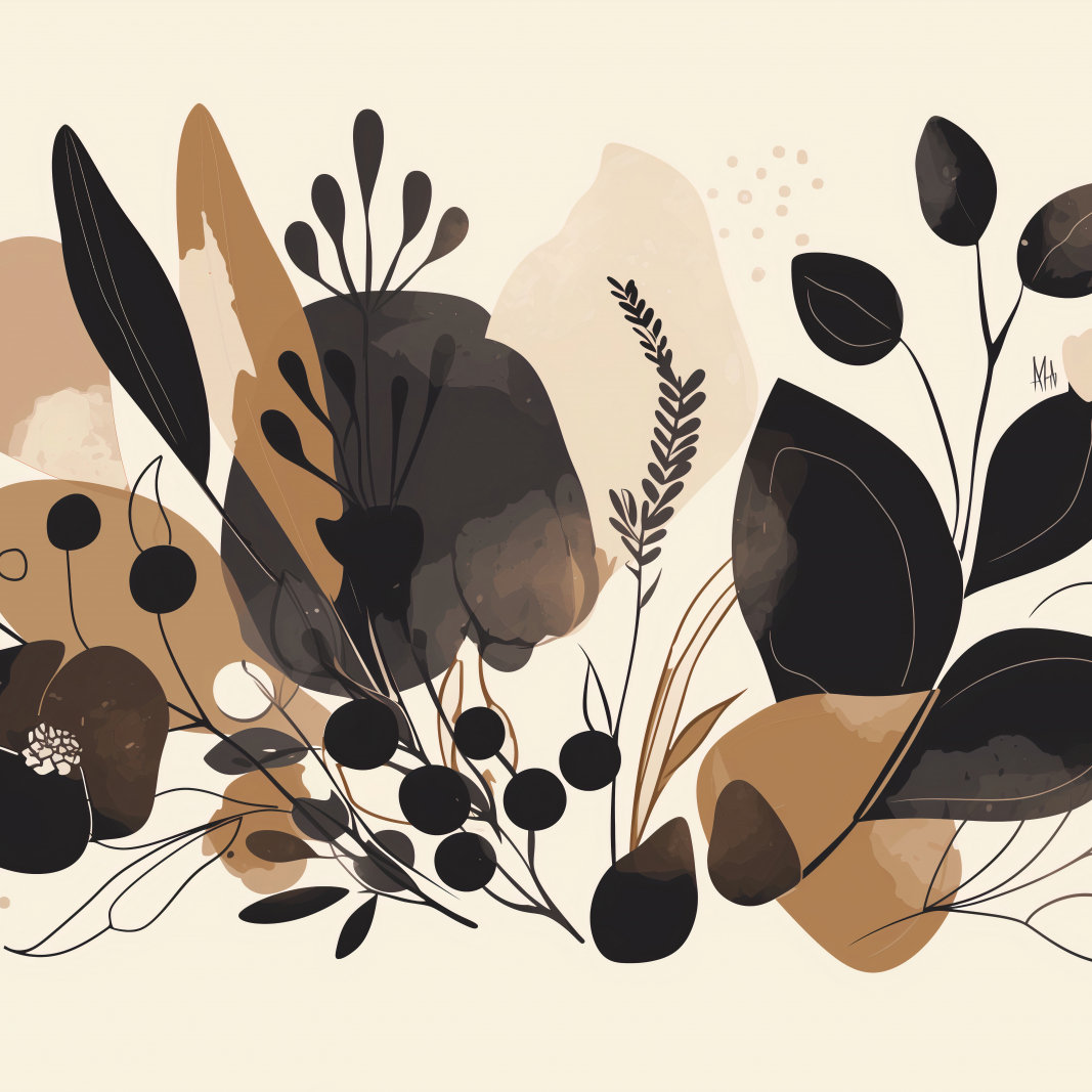 Plakat 20x20cm Flora w Odcieniach Ziemi - Zakito Posters | Sklep EMPIK.COM