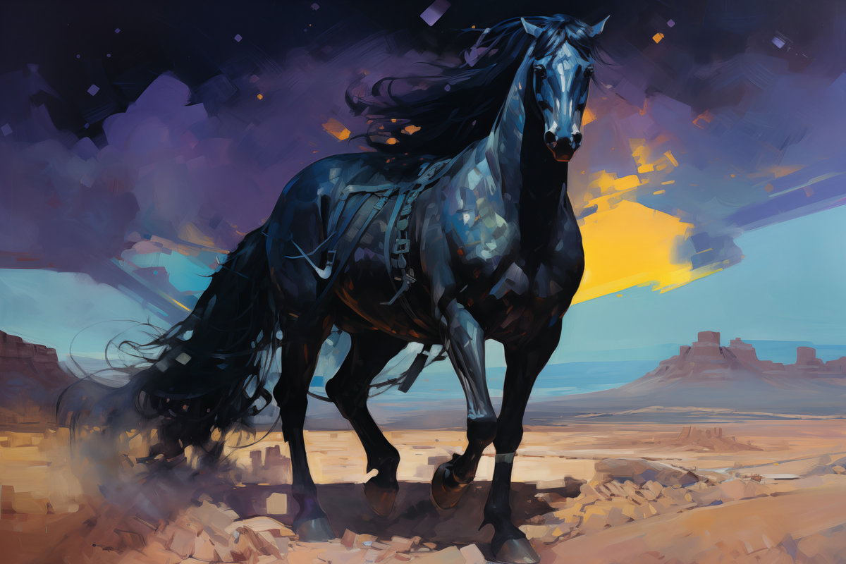 Plakat 45x30cm Czarny Koń Własnego Wyścigu - Inna marka | Sklep EMPIK.COM