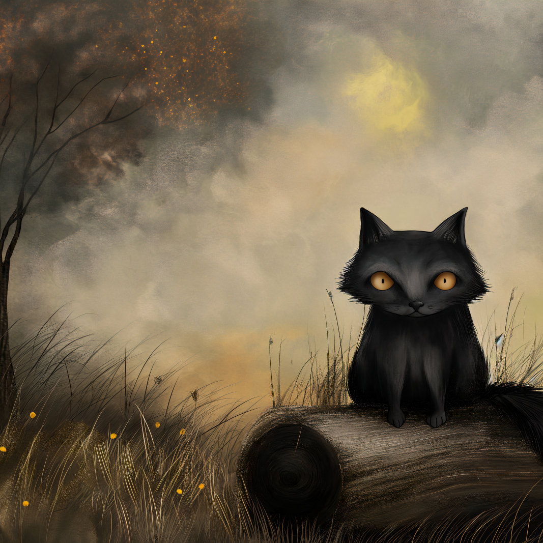 Plakat 50x50cm Czarny Kot - Inna marka | Sklep EMPIK.COM