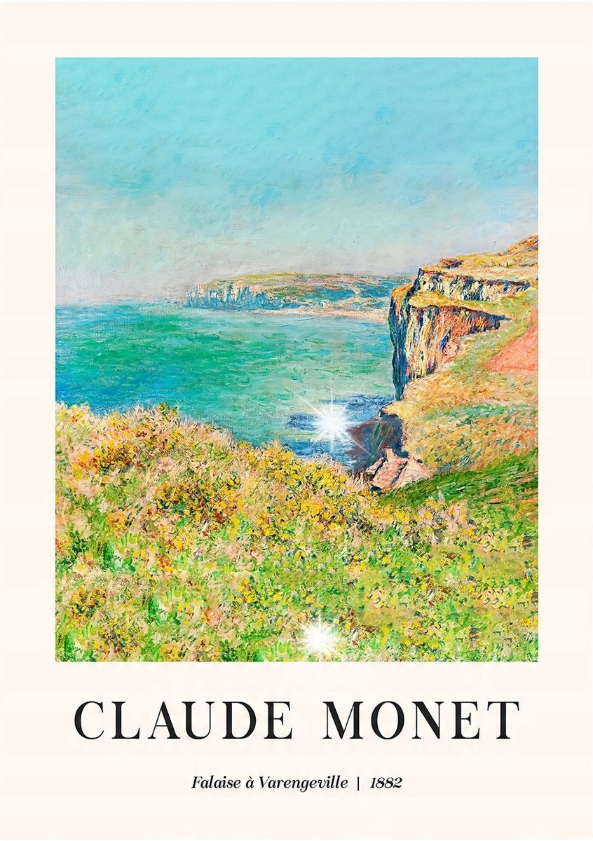 Plakat 59,4x42 A2 Claude Monet fjord klif morze art sztuka BOHO 30 WZORÓW - Inna marka | Sklep ...
