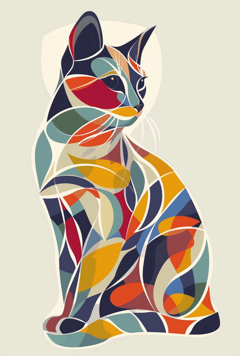 Plakat 68x101cm Kalejdoskopowy Kot - Inna marka | Sklep EMPIK.COM