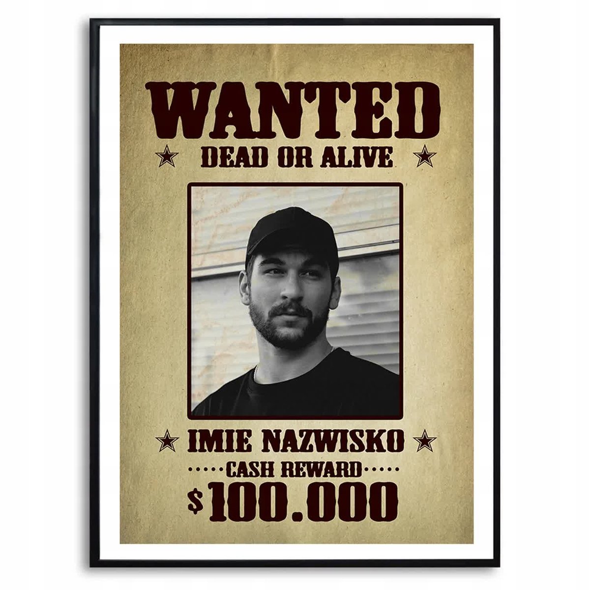 Plakat 70x50cm POSZUKIWANY Wanted Twoje Zdjęcia Kolaże Twój Tekst ...