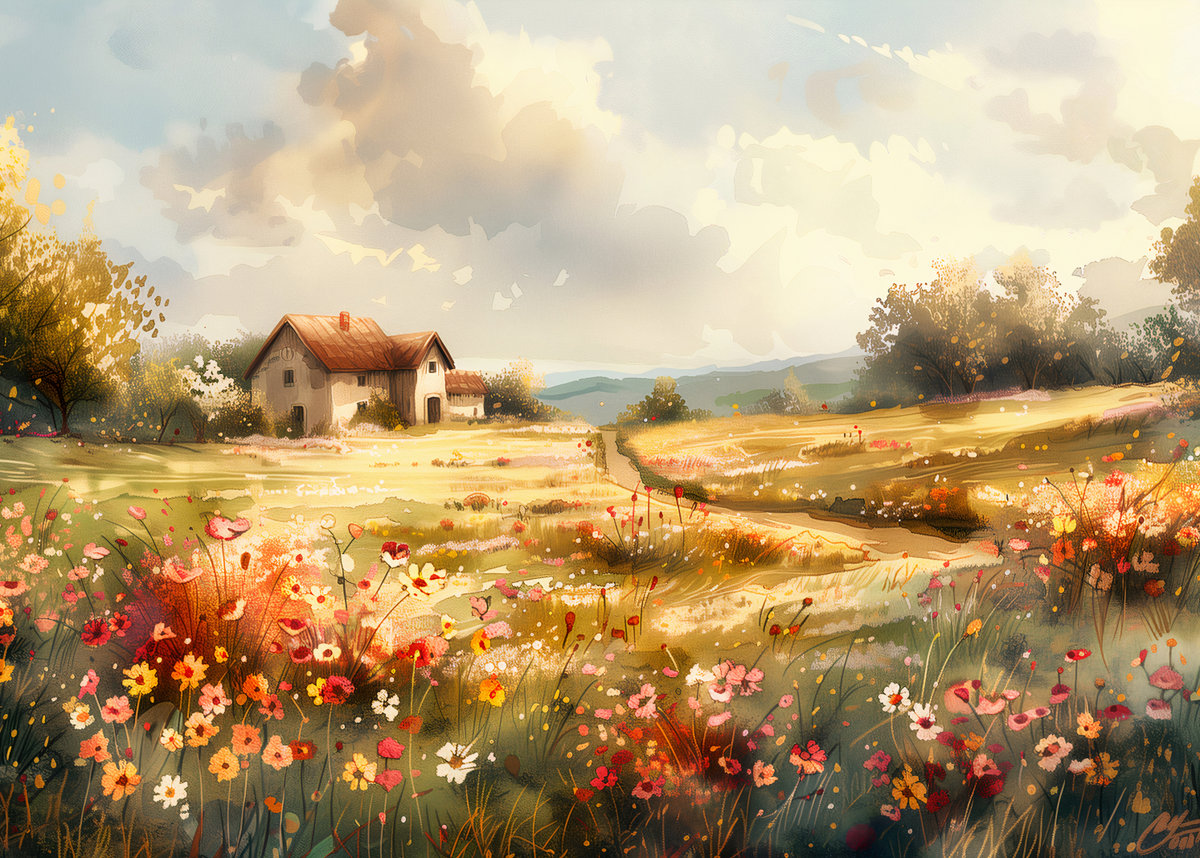 Plakat 70x50cm Sielski Domek - Inna marka | Sklep EMPIK.COM