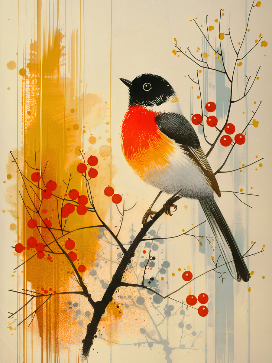 Plakat 75x100cm Jesienny Rudzik - Inna marka | Sklep EMPIK.COM