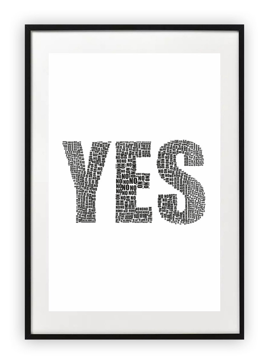 Plakat A4 21x30 cm Tak Yes napis WZORY - Printonia | Sklep EMPIK.COM