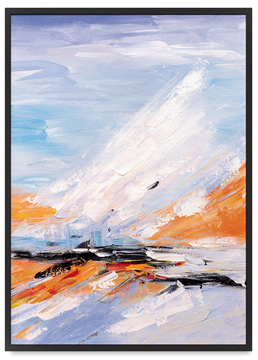 Plakat abstrakcja pastelowa 21x30 cm w czarnej ramie - Hog Studio | Sklep EMPIK.COM