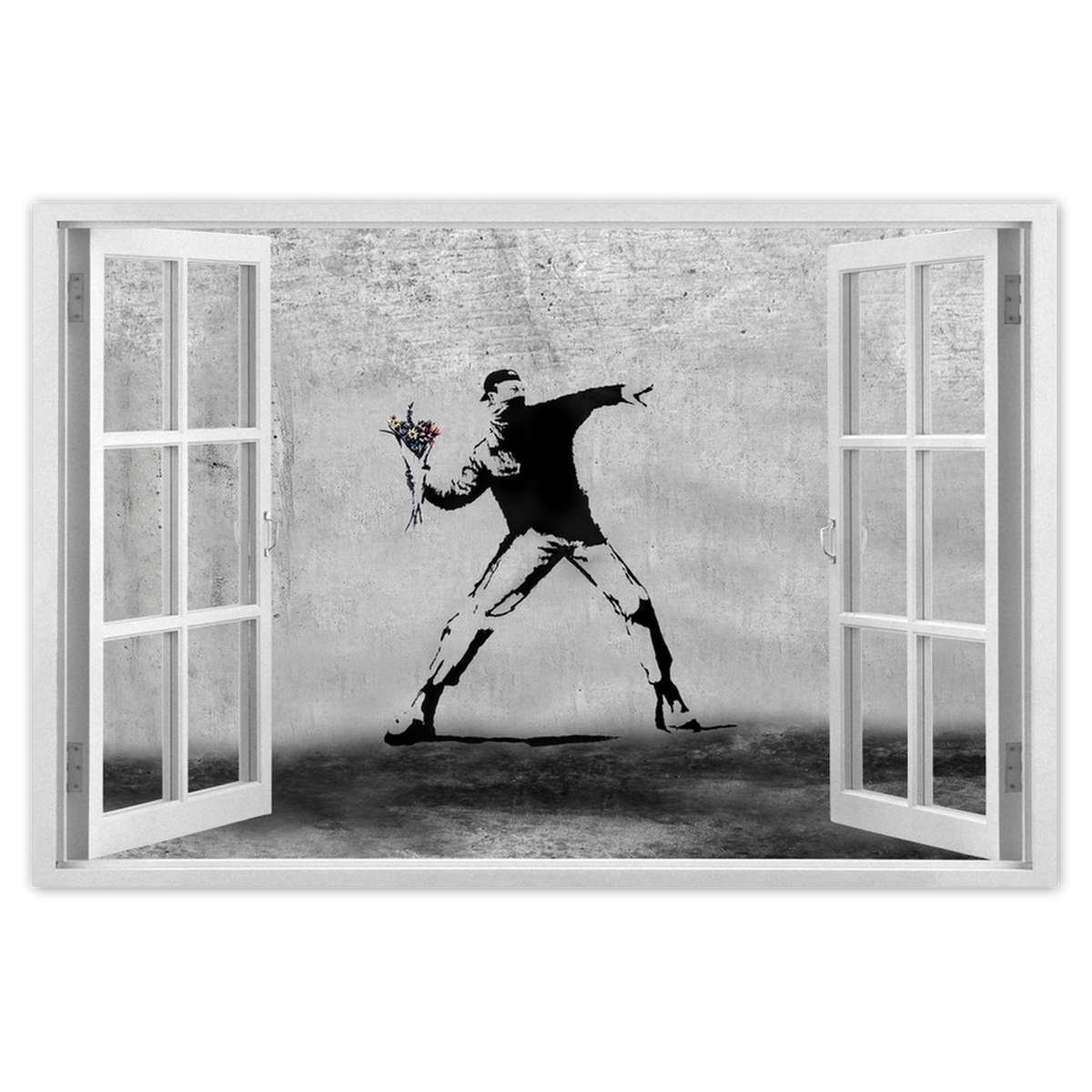 Plakat Banksy Miotacz kwiatów, 90x60 cm - ZeSmakiem | Sklep EMPIK.COM