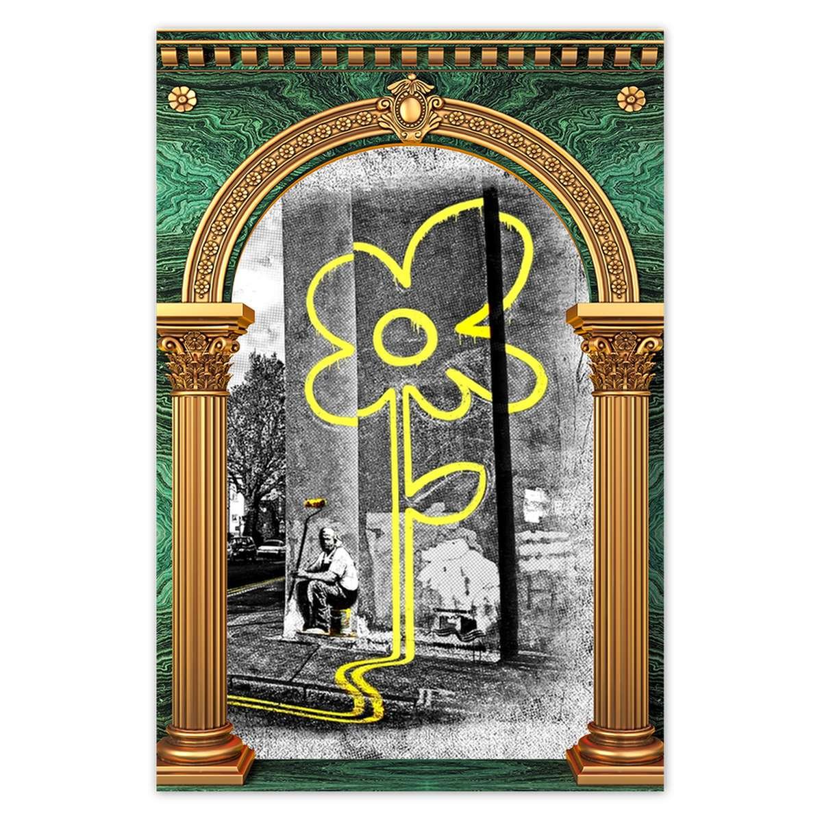 Plakat Banksy Żółty kwiatek, 60x90 cm - ZeSmakiem | Sklep EMPIK.COM