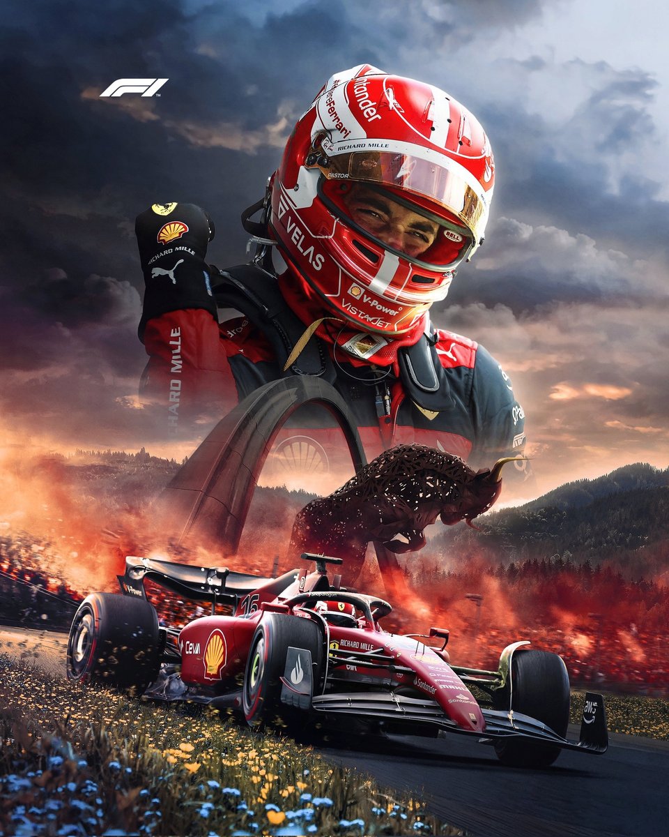 Plakat Charles Leclerc Ferrari Formuła 1 70x50 cm - Atram | Sklep EMPIK.COM