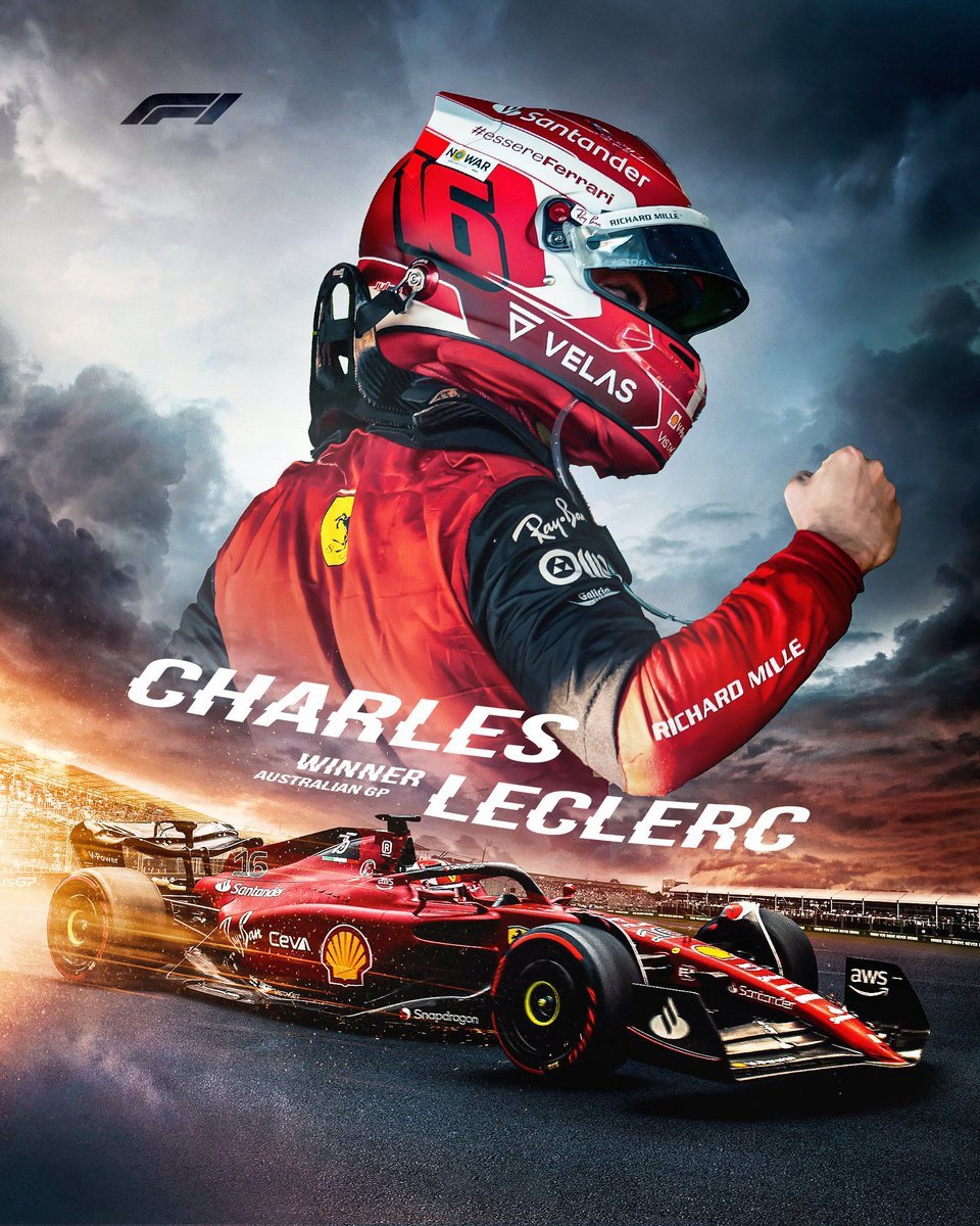 Plakat Charles Leclerc Ferrari Formuła 1 70x50 cm - Atram | Sklep EMPIK.COM