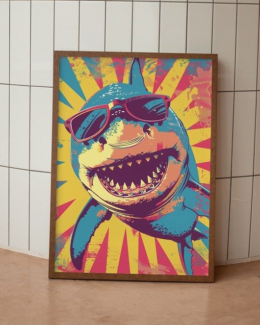Plakat - Cool shark 70x100 - Harry Monkey | Sklep EMPIK.COM