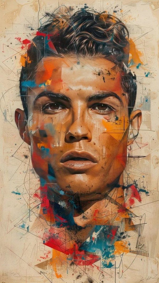 PLAKAT CRISTIANO RONALDO CR7 ABSTRAKCJA AKWARELA 100x70 cm #19 - Atram ...
