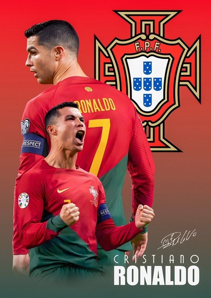Plakat CRISTIANO RONALDO CR7 Piłka Nożna OBRAZ 100x70 cm #7 - Atram ...