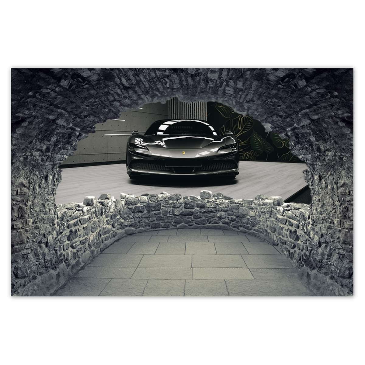 Plakat Czarne Ferrari Samochód, 120x80 cm - ZeSmakiem | Sklep EMPIK.COM