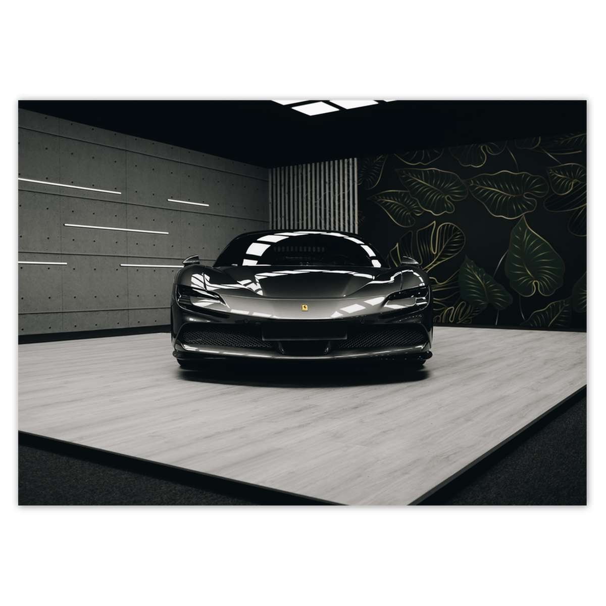 Plakat Czarne Ferrari Samochód, 70x50 cm - ZeSmakiem | Sklep EMPIK.COM