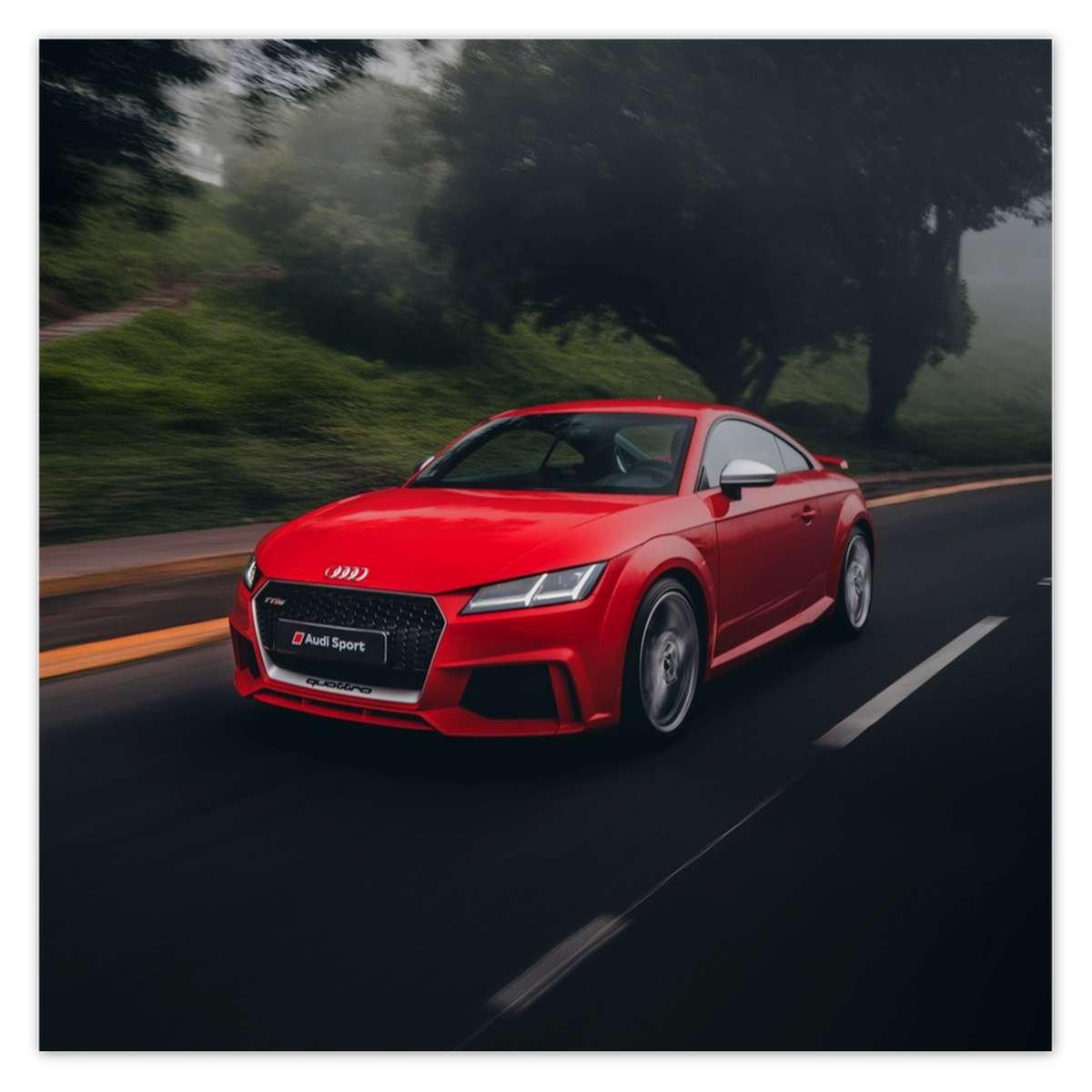 Plakat Czerwone Audi, 100x100 cm - ZeSmakiem | Sklep EMPIK.COM