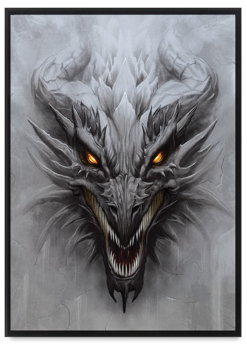 Plakat fantasy smok smoki diablo 50x70 cm w czarnej ramie - Inna marka ...