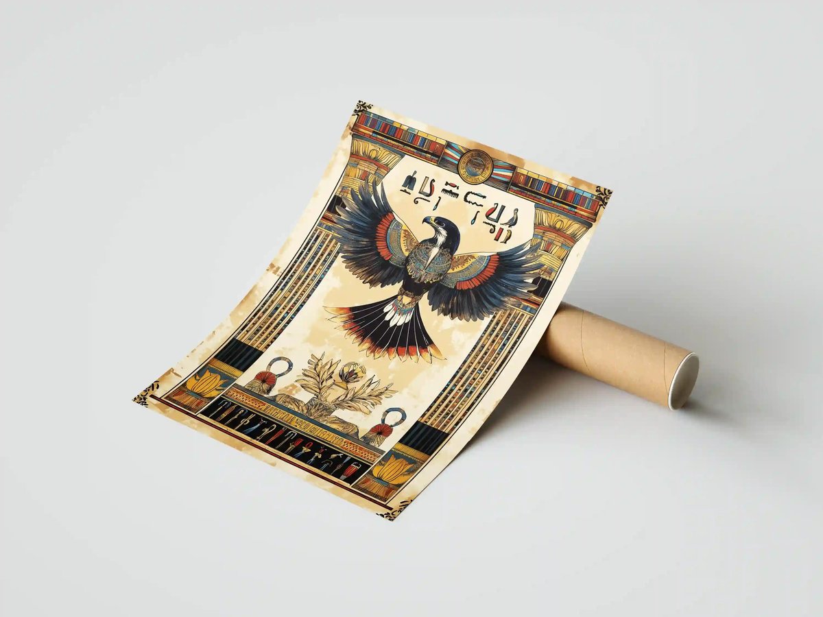 Plakat faraoński sokół w ornamentyce 30x40 - Inna marka | Sklep EMPIK.COM