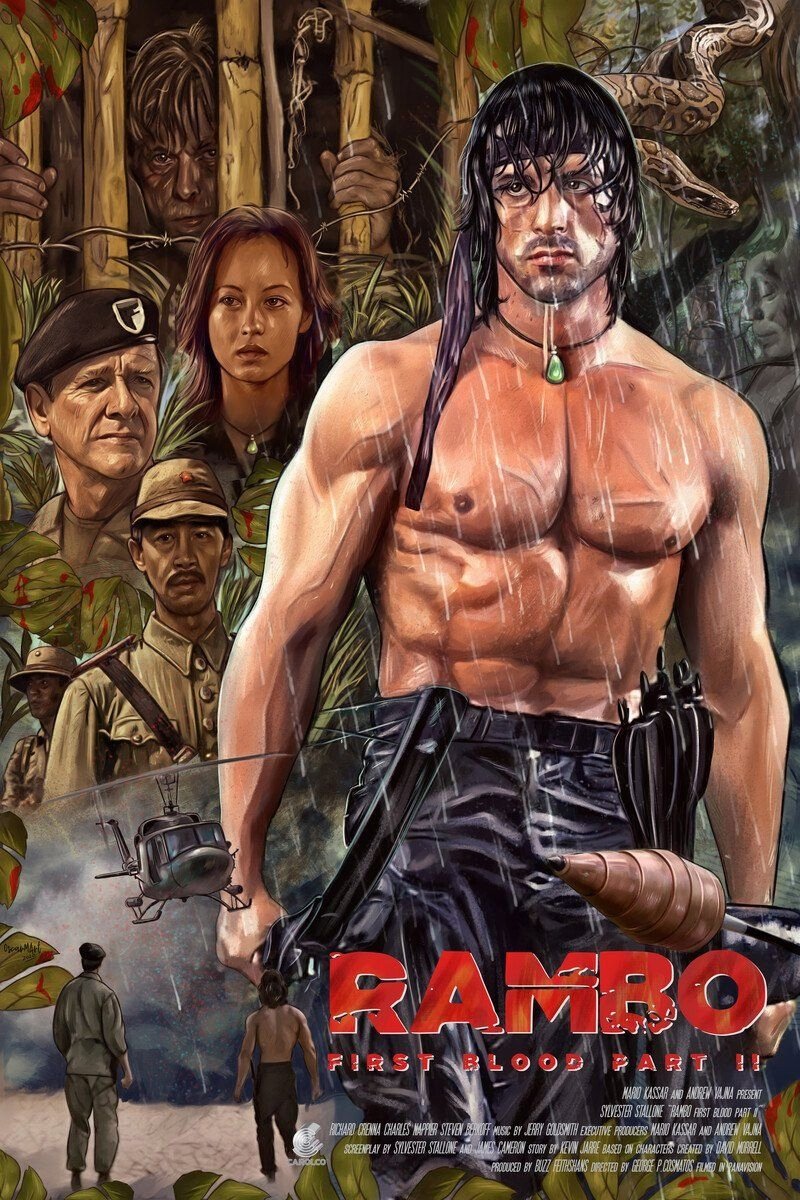 Plakat Filmowy Rambo Arnold Schwarzenegger 40x30 cm - Atram | Sklep EMPIK.COM