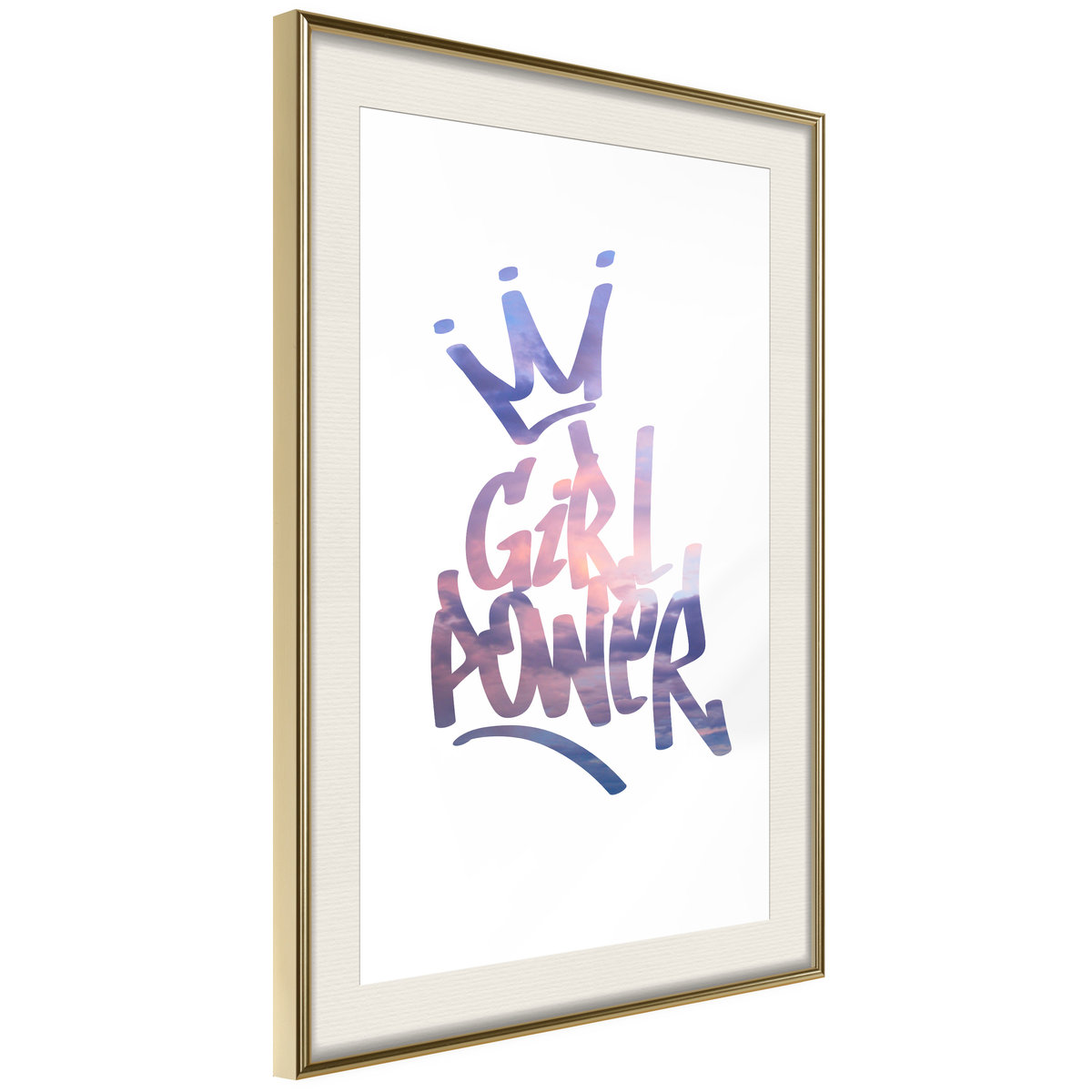 Plakat - Girl Power [Poster] 20x30 Rama złota z passe-partout papier ...