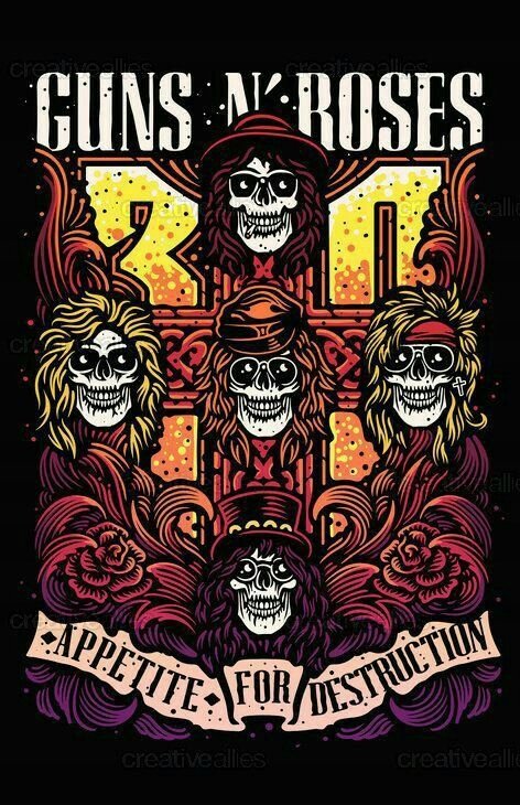 Plakat Guns N' Roses Logo Appetite Hard Rock 70x50 cm - Atram | Sklep ...