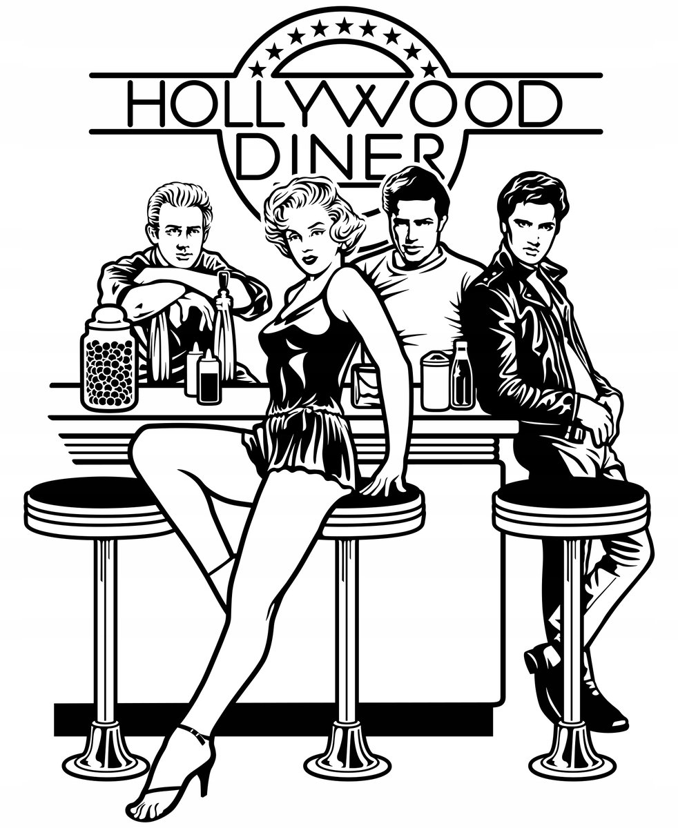 Plakat Hollywood Dinner Vintage Retro 91,5x61 cm - Atram | Sklep EMPIK.COM