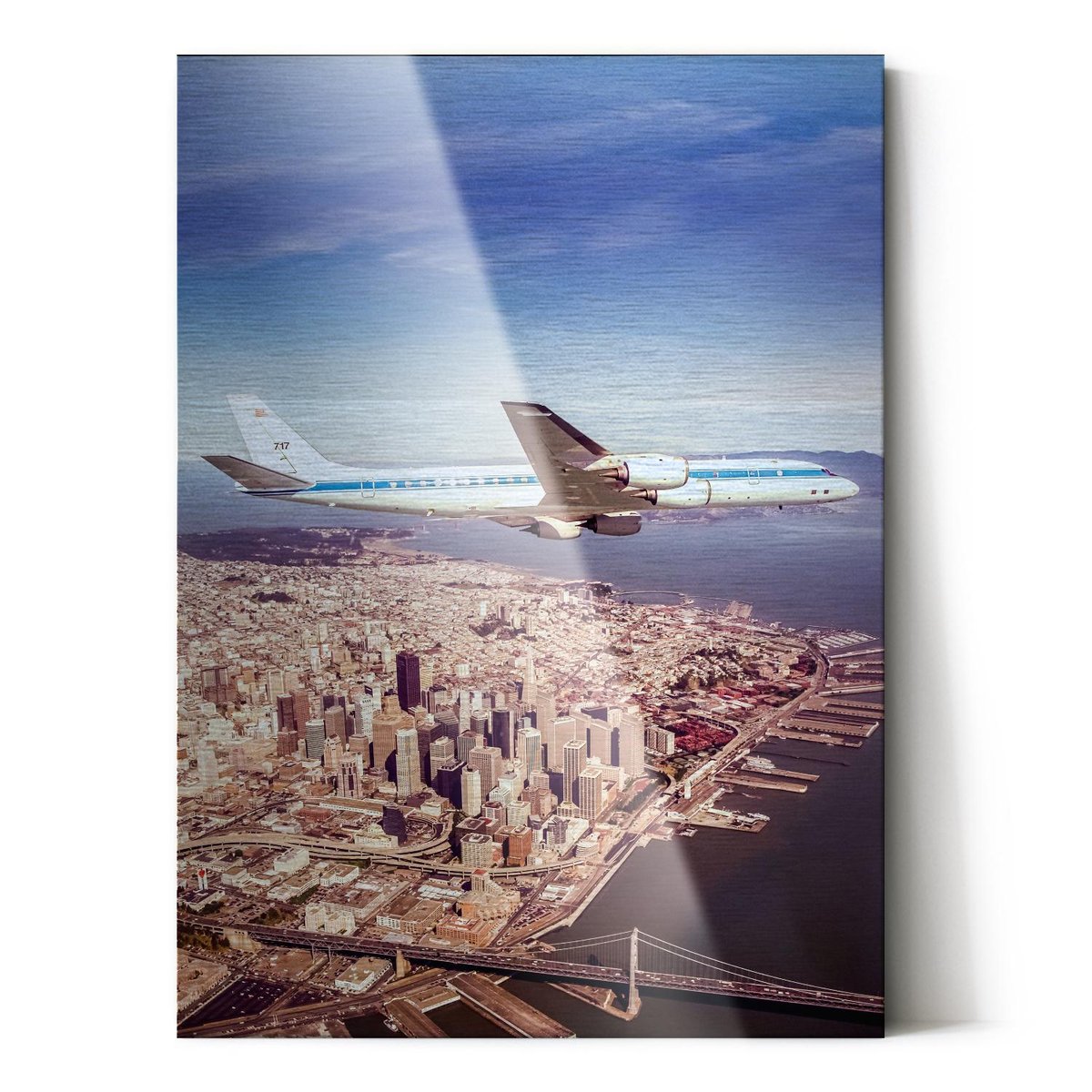 Plakat IKKUNASHOP, DC8 NASA 717 in flight over San Francisco 29 May ...