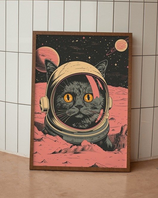 Plakat - Kitek w kosmosie 30x40 - Harry Monkey | Sklep EMPIK.COM