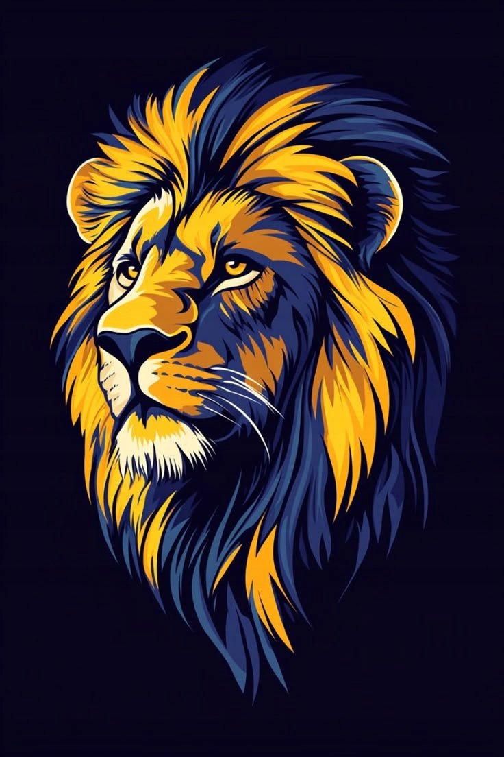 PLAKAT LEW AFRYKA ABSTRAKCJA AKWARELA Nowoczesny 100x70 cm #20 - Atram ...