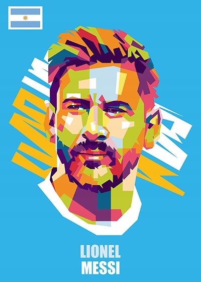 Plakat Lionel Messi Leo Vintage Retro 100x70 cm - Atram | Sklep EMPIK.COM