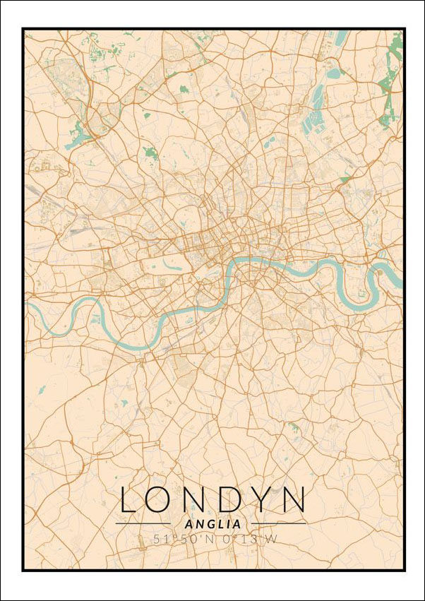 Plakat, Londyn mapa kolorowa, 70x100 cm - reinders | Sklep EMPIK.COM
