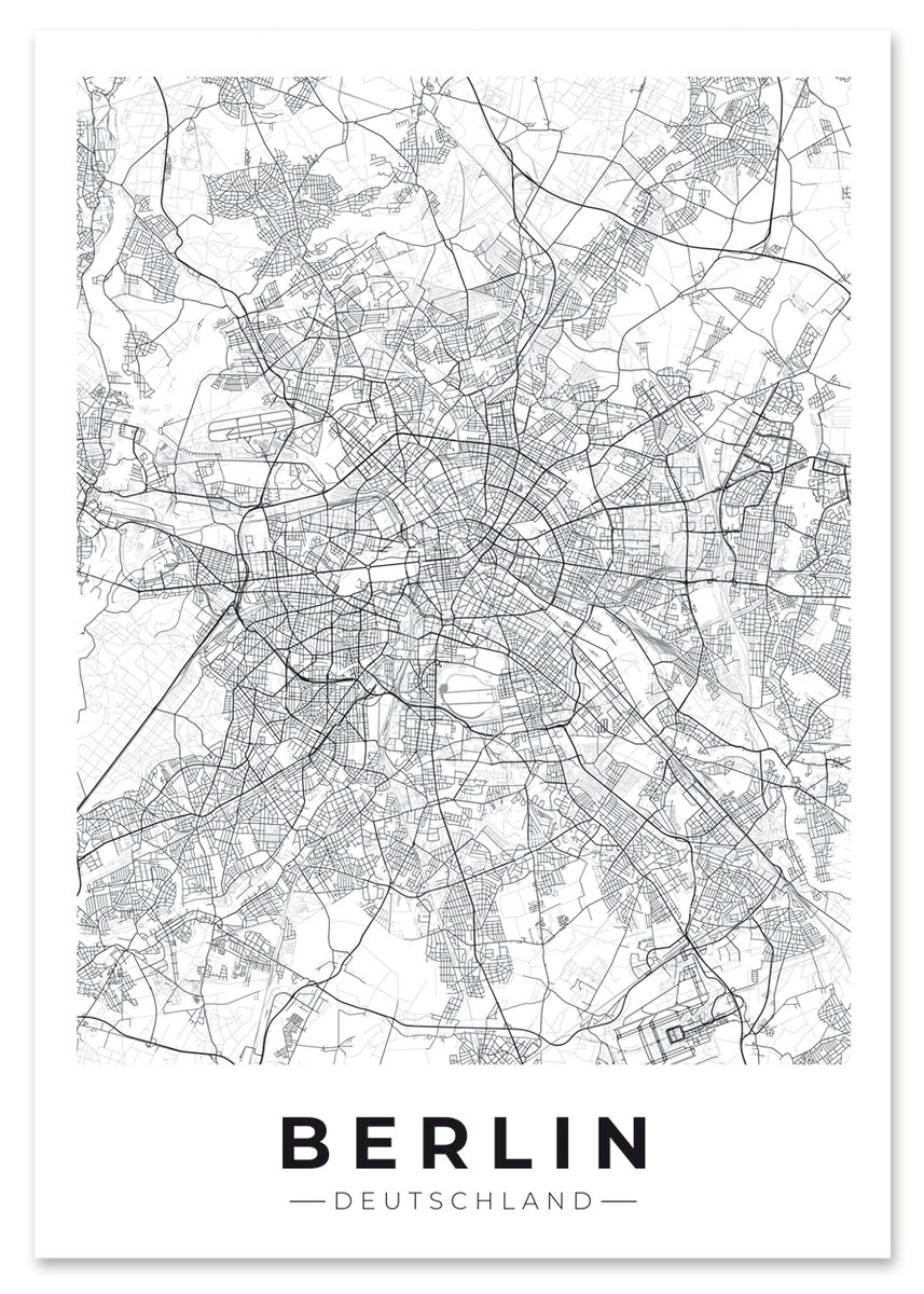 Plakat mapa plan miasta Berlin 50x70 cm - Inna marka | Sklep EMPIK.COM