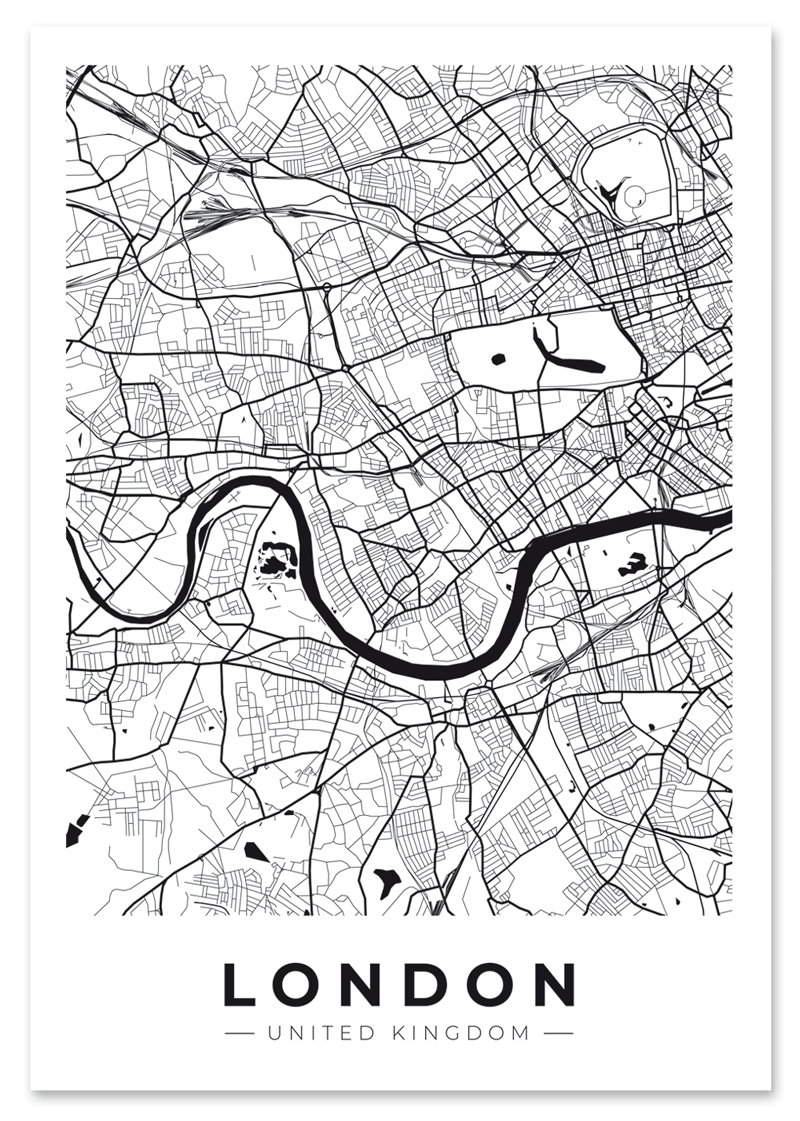 Plakat mapa plan miasta Londyn 30x40 cm - Inna marka | Sklep EMPIK.COM