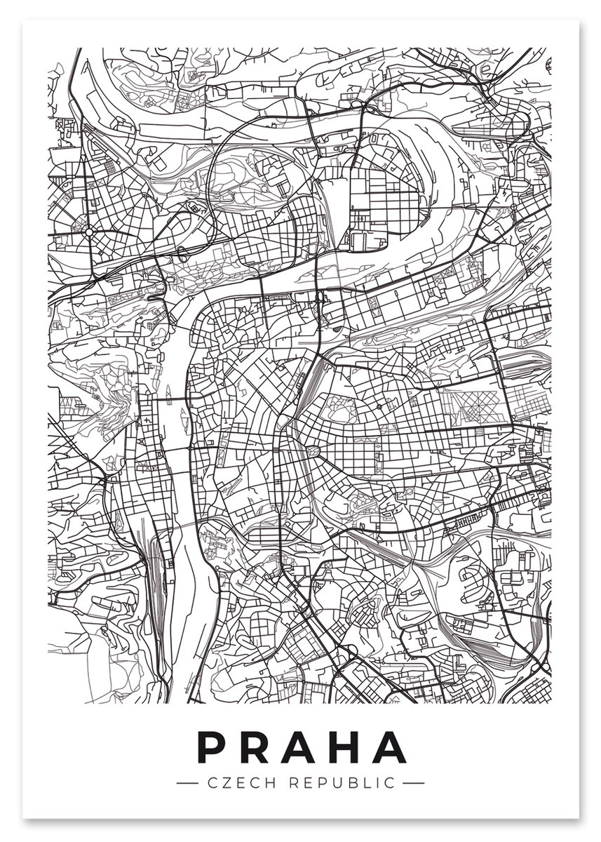 Plakat mapa plan miasta Praga 21x29,7 cm A4 - Inna marka | Sklep EMPIK.COM