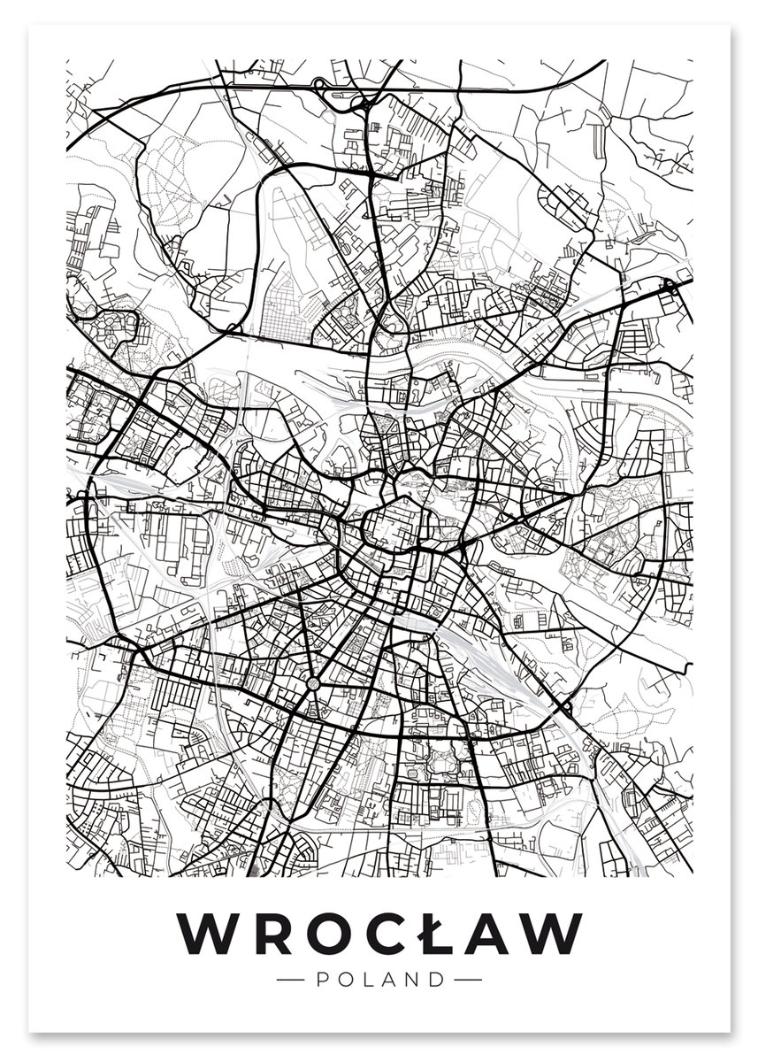 Plakat mapa plan miasta Wrocław 29,7x42 cm A3 - Inna marka | Sklep ...