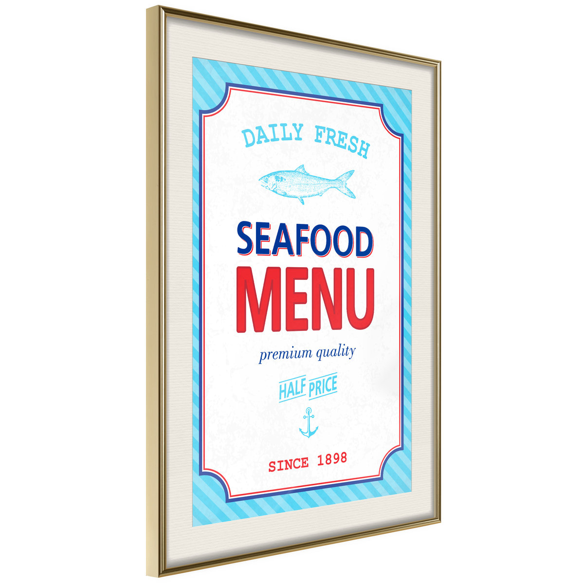 Plakat - Menu [Poster] 30x45 Rama złota z passe-partout papier ...