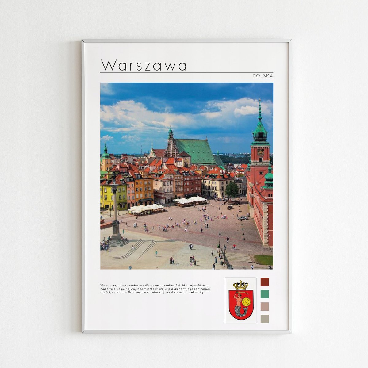 Plakat Miasta Polski - Warszawa Obraz 100x70 cm - Atram | Sklep EMPIK.COM