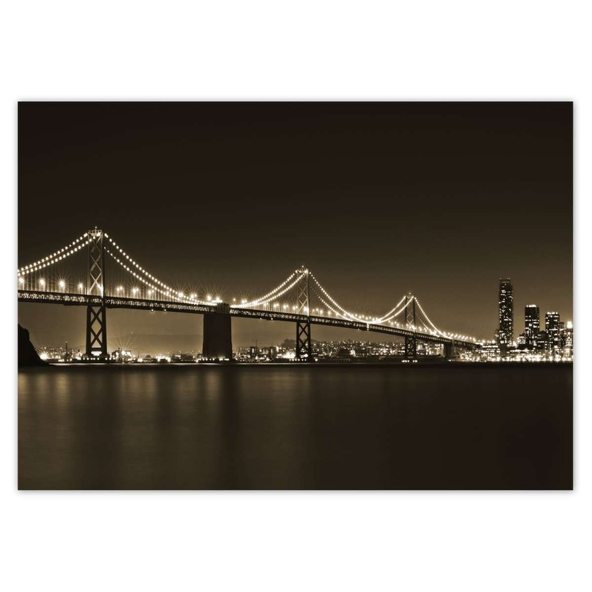 Plakat Most nocą w sepii, 100x70 cm - ZeSmakiem | Sklep EMPIK.COM