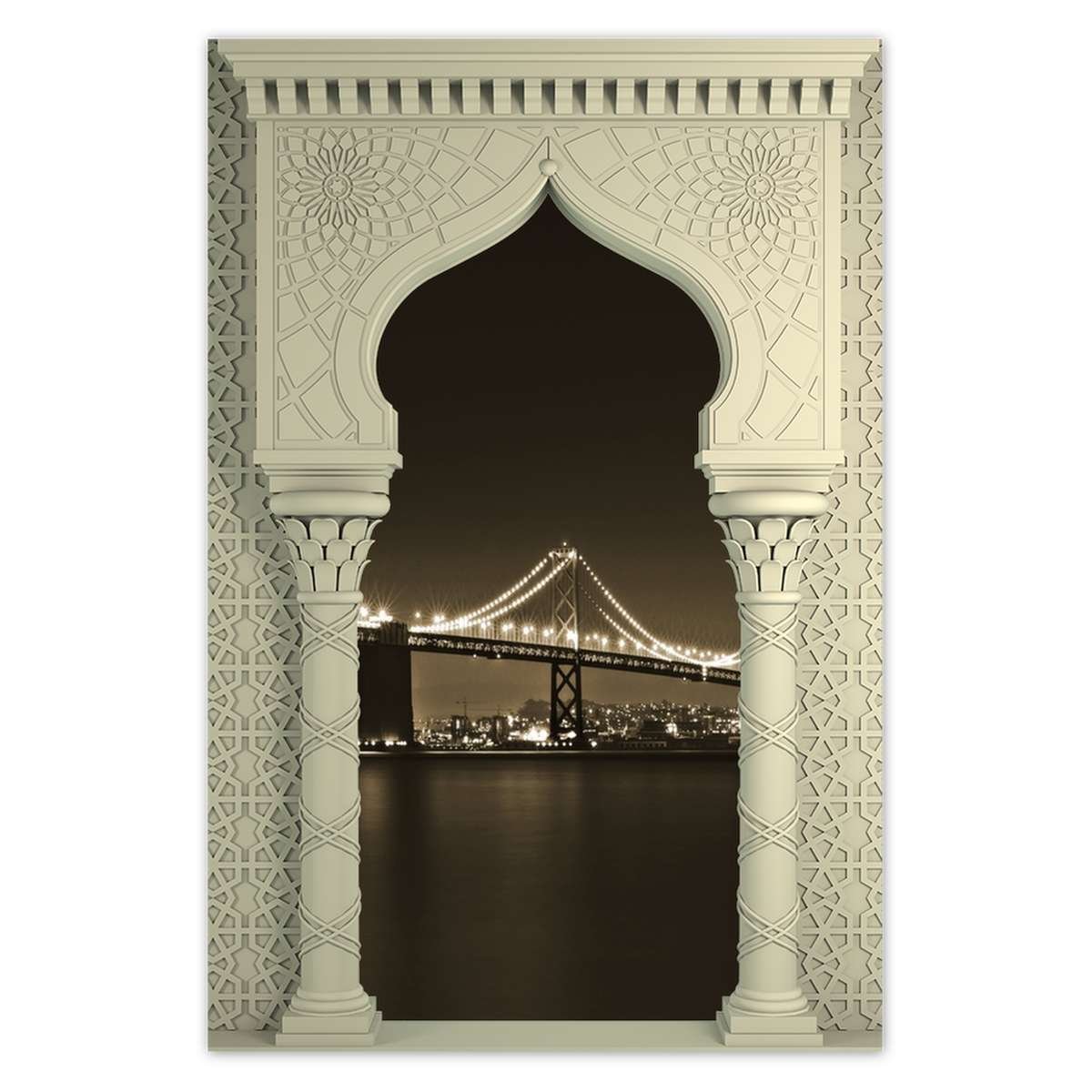 Plakat Most nocą w sepii, 60x90 cm - ZeSmakiem | Sklep EMPIK.COM