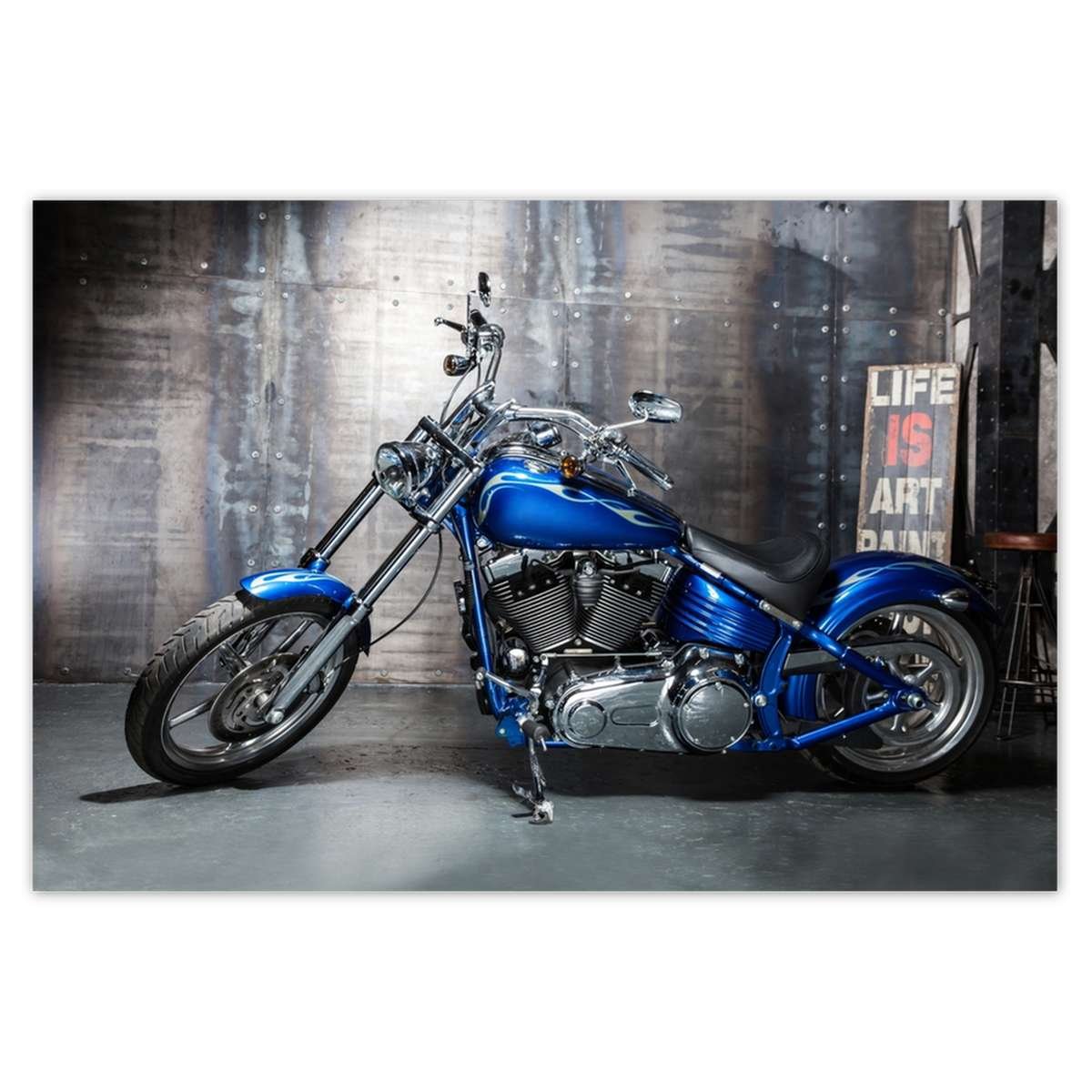 Plakat Niebieski chopper Motor, 185x125 cm - ZeSmakiem | Sklep EMPIK.COM