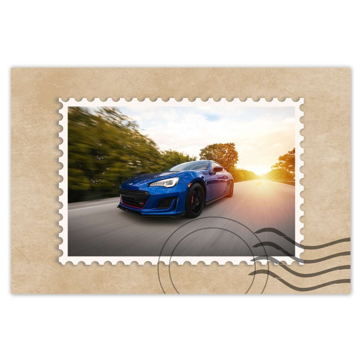 Plakat Niebieskie sportowe auto, 90x60 cm - ZeSmakiem | Sklep EMPIK.COM